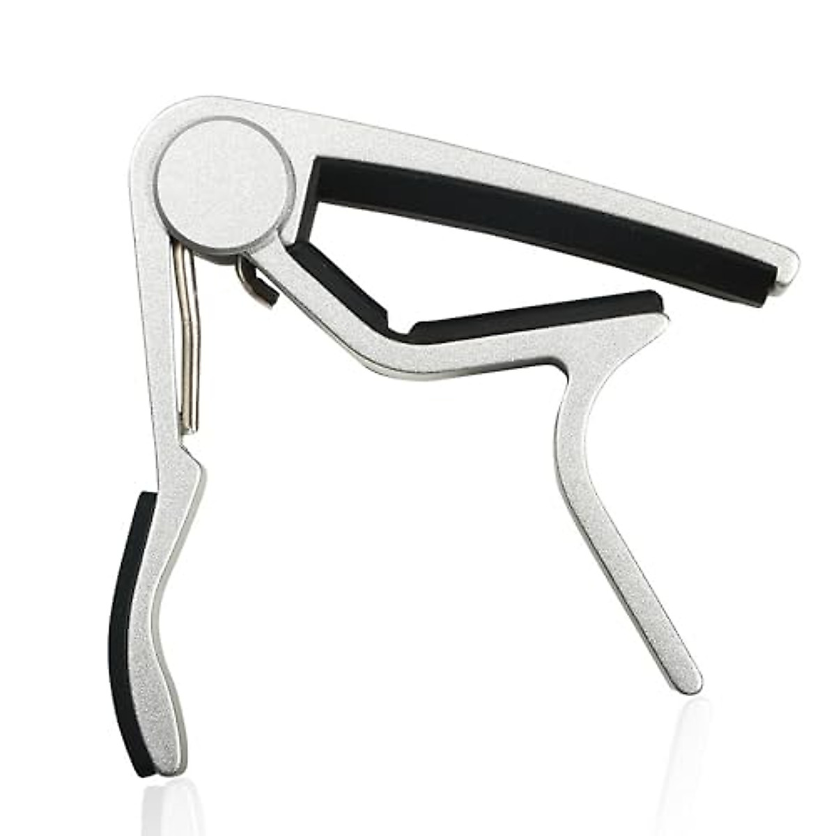 WINGO 6 String Single-handed Guitar Capo For Acoustic Electric Guitar - 2 Pack of Black and Silver