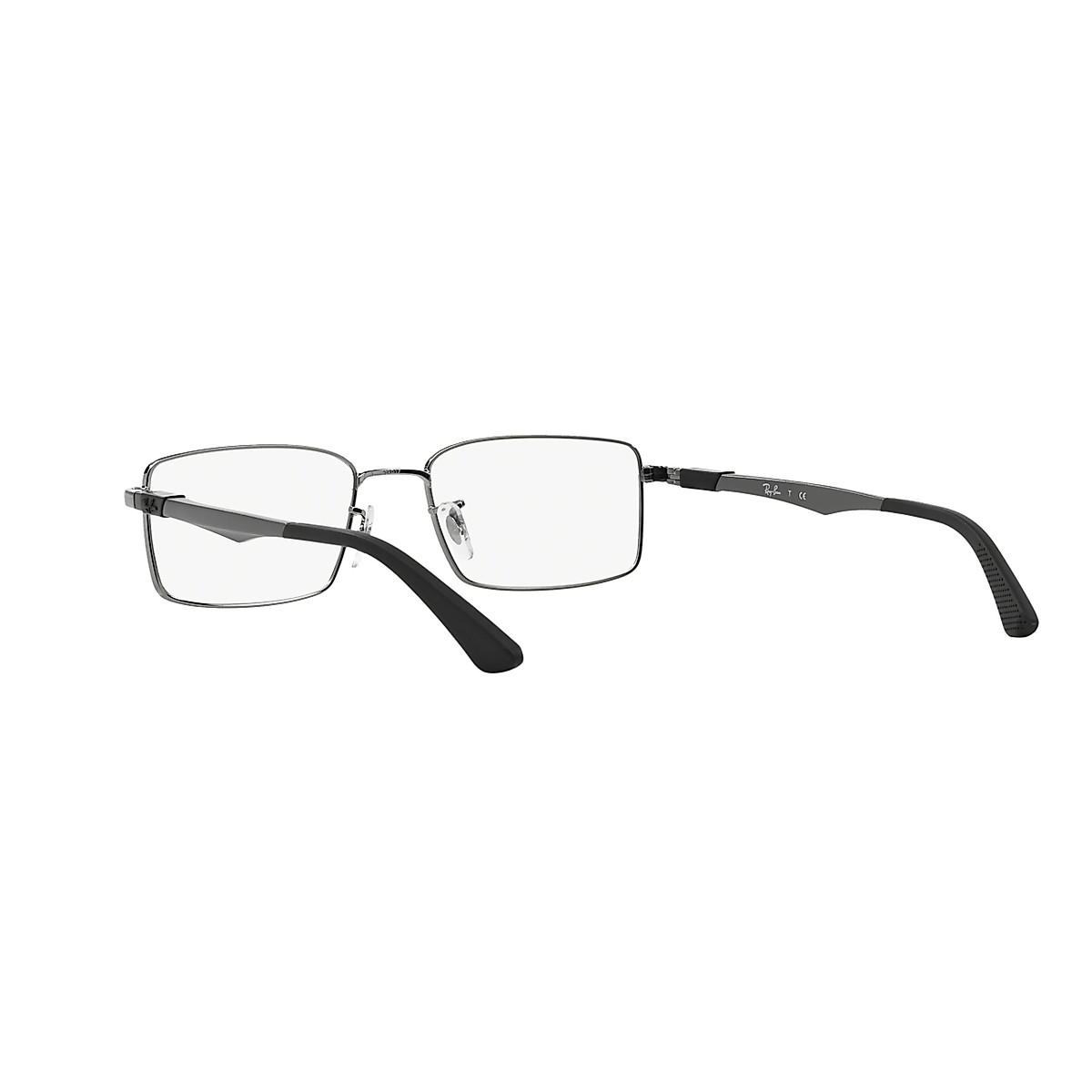 Ray-Ban RX6275 Rectangular Prescription Eyeglass Frames, Gunmetal/Demo Lens, 52 mm