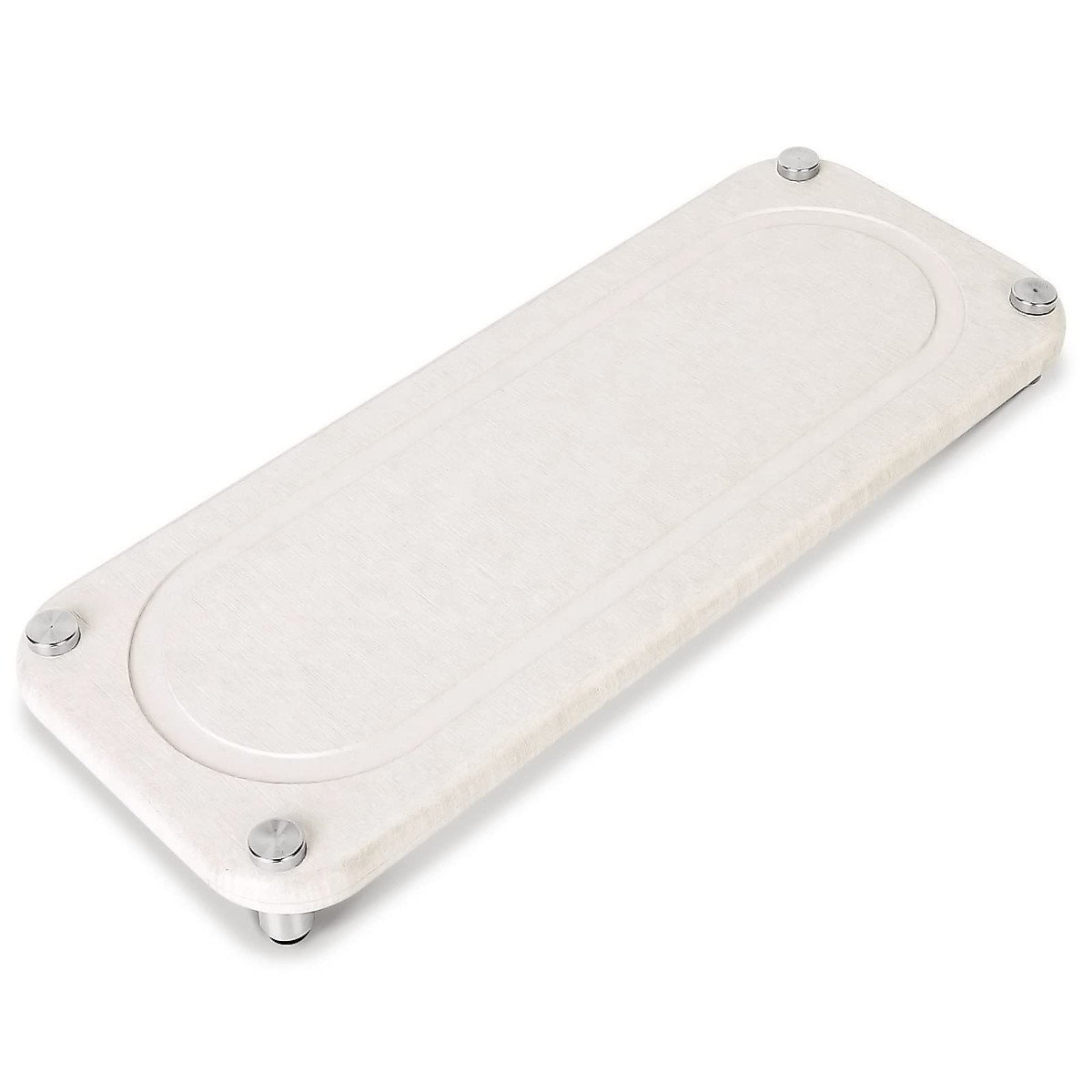 MRPPXLY Instant Dry Bathroom Sink Organizer, Diatomaceous Earth Sink Tray Sponge Holder for Kitchen Sink Pedestal Stand Riser with Stainless Steel Feet Protection for Modern Home- (Light Grey)