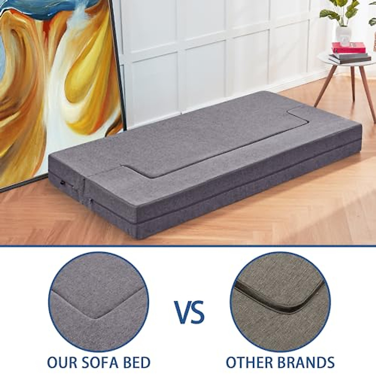 ILPEOD 8 Inch Memory Foam Fold Out Sofa Bed, Washable Cover Sleeper Convertible Futon Mattress for Bedroom Living Room Guest Bed