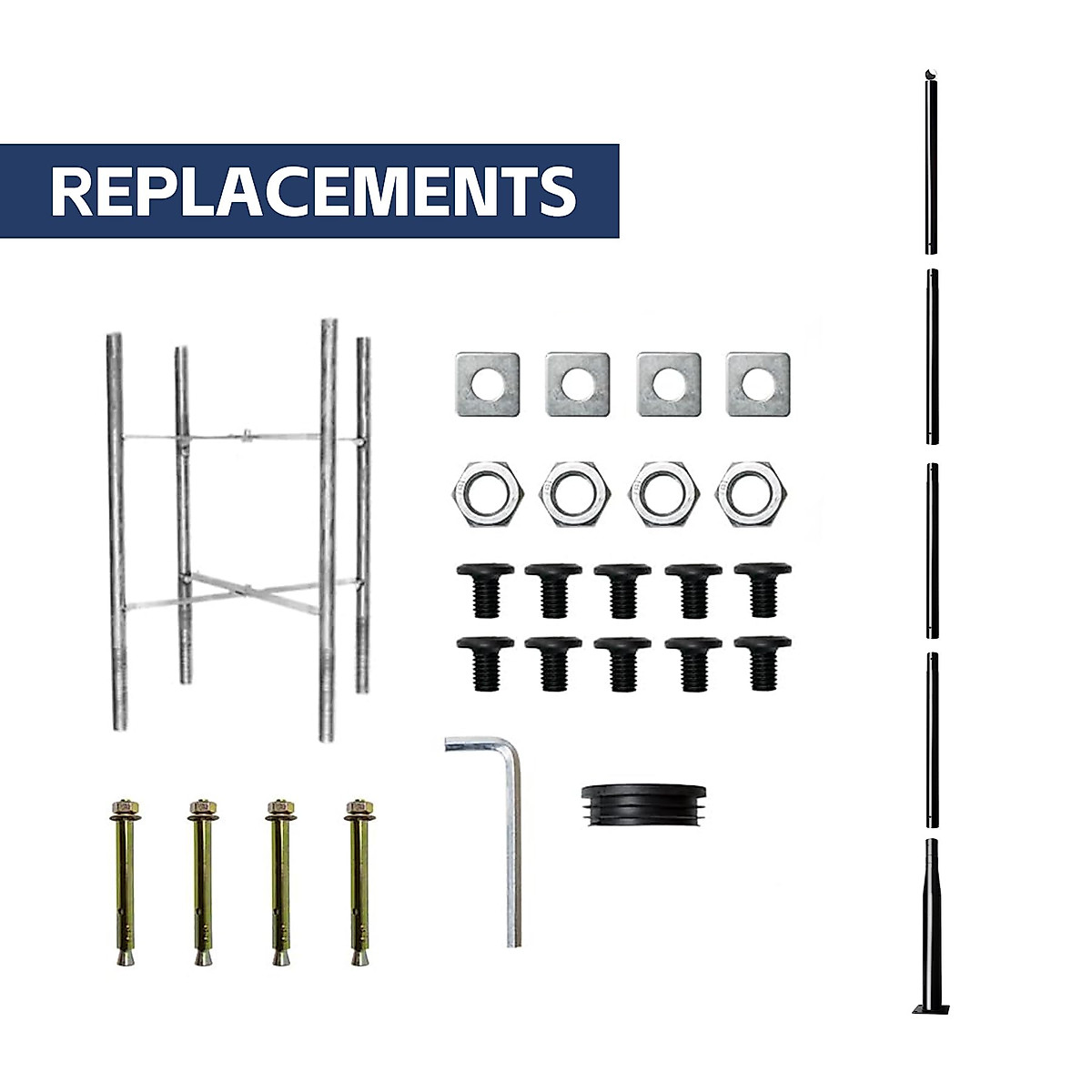 Xhmeishan Street Light Pole 16Ft, Street Light Poles for Outdoor Lighting,Solar Street Light Pole Accessory for Street, Suitable for Basketball Courts, Parking Lots, Residential Areas, Park (16FT)