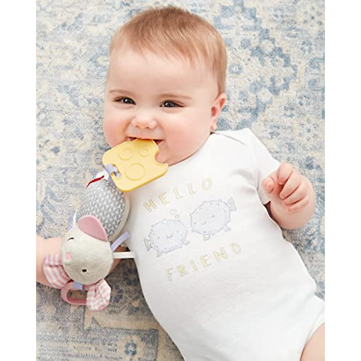 Skip Hop Bandana Buddies Baby Activity Chime & Teether Stroller Toy, Mouse