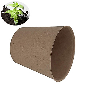 Huvai 100 Pack 3.15" Round Biodegradable Peat Pots Plant Seedling Saplings & Herb Seed Starters Kit with 100 Pcs White Plastic Plant Labels