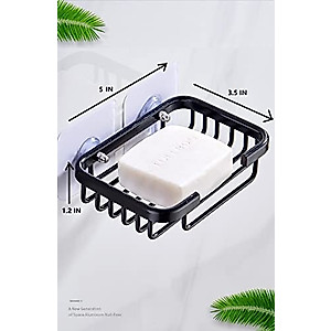 Fullplus Bathroom Organizer No Drilling Wall Shelf for Shampoo 2-Tier Vanity Tray Corner Shelf for Makeup Cosmetic with Soap Dish