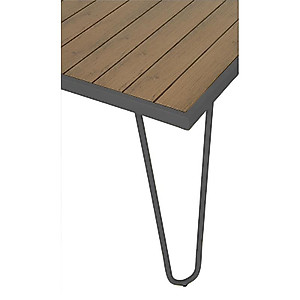 Novogratz 88192CNOE Poolside Paulette Outdoor Table and Bench Set, Charcoal