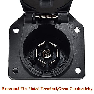 Oyviny 7 Way Trailer Extension Cord 3 Feet, 7 Pin RV Trailer Wiring Extension with Double Prongs Connector for RV Trailer, Caravan, Camper and Van