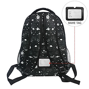 Wamika Space Galaxy Stars Kids Backpack Black Hole School Backpacks Boys Girls Daypack Book Bag