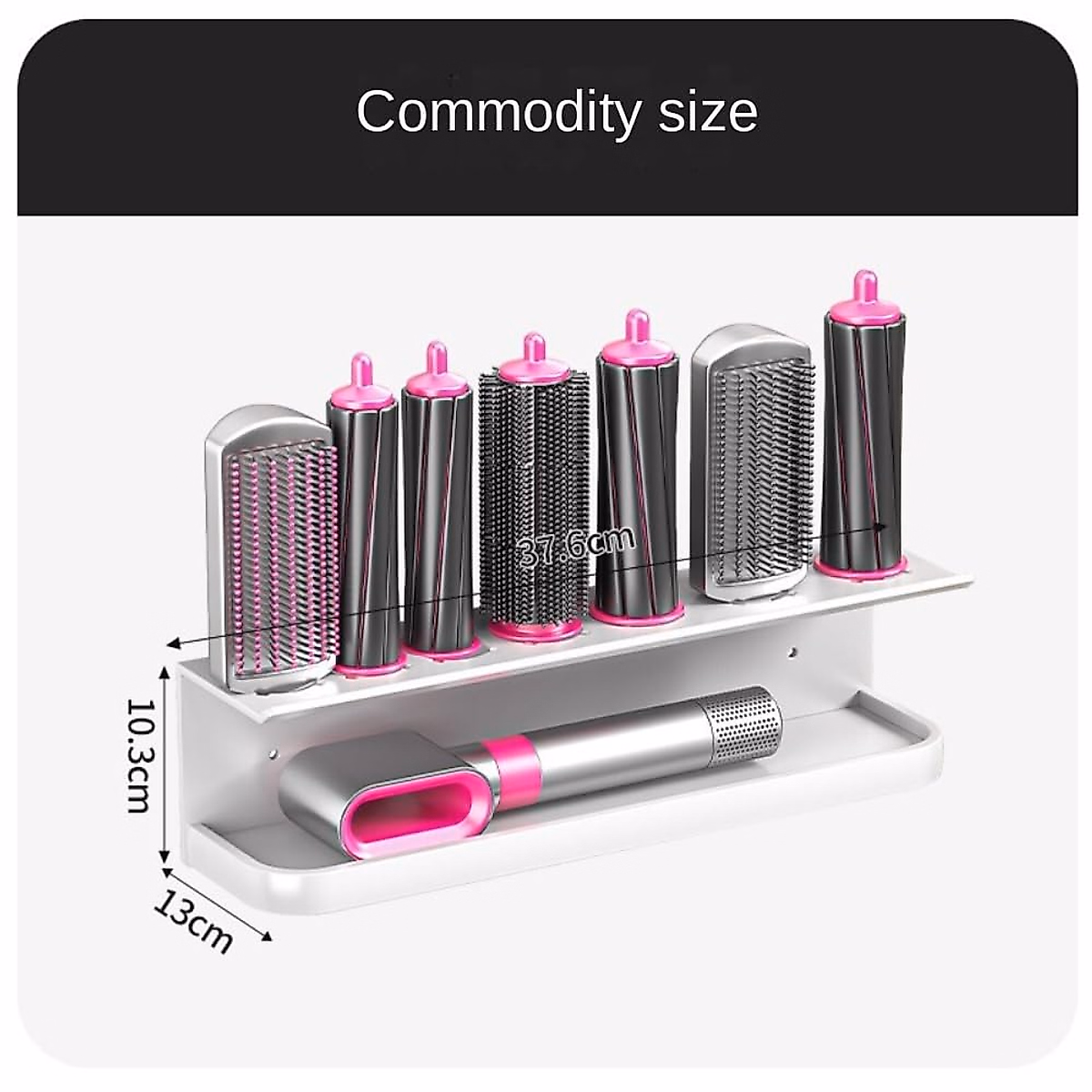 Lumclaw Hairdryer Holder Wall Mount Suitable For Dyson Airwrap Shelf Dryer And Hair Curler Holder Storage Rack Bathroom Organizer