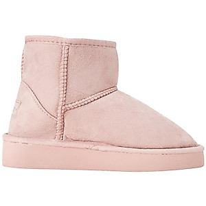 bebe Girls' Winter Boots - Faux Shearling Ankle Booties - Platform Short Boots for Girls - Fuzzy Fashion Boots (11-4), Size 4 Big Kid, Blush