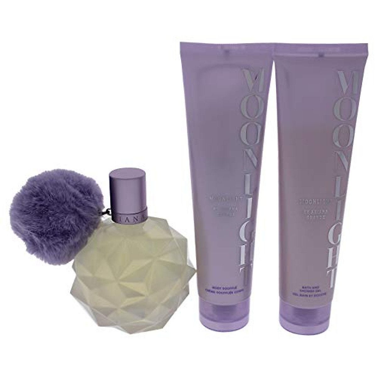 Moonlight Ariana Grande Women 3.4oz EDP Spray, 3.4oz Body Creme, 3.4oz Bath and Shower Gel 3 Pc Gift Set