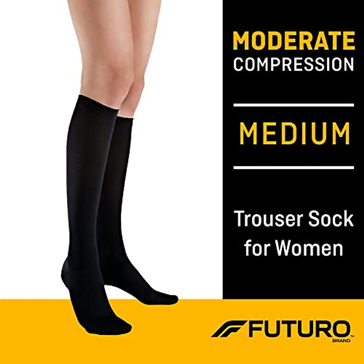 FUTURO Trouser Socks for Women Moderate (15-20 mm/Hg), Medium