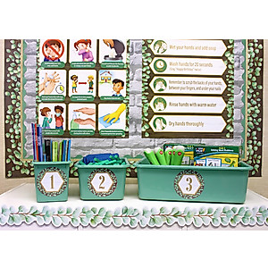 Teacher Created Resources Eucalyptus Green Small Plastic Storage Bin 6-Pack (TCR2088582)
