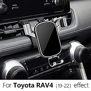 musttrue LUNQIN Car Phone Holder for 2019-2021 Toyota RAV4 [Big Phones with Case Friendly] Auto Accessories Navigation Bracket Interior Decoration Mobile Cell Mirror Phone Mount