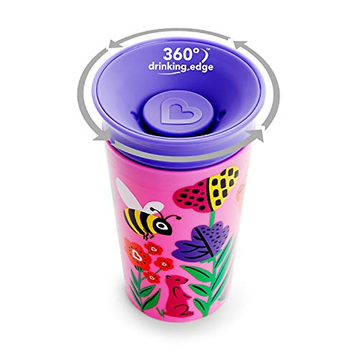 Munchkin® Miracle® 360 WildLove Sippy Cup, 9 Oz, 2 Pack, Bee/Lemur