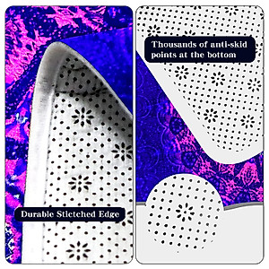 EISKBC Blacklight Mandala Area Rug, Large Neon UV Reactive Throw Rug, 3D Non-Slip Fluorescent Luminous Floor Mat Carpet, Boho Glow in The Dark Room Home Decor, 70x47inch