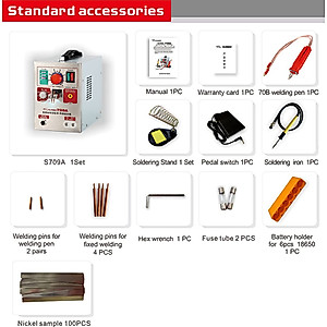 CHEIRSS 709A Spot Welder with Pulse Spot Welding Pen,0.35mm Battery Welding Machine Battery Spot Welder and Soldering Station, for Battery Pack 18650 14500 Lithium Batteries