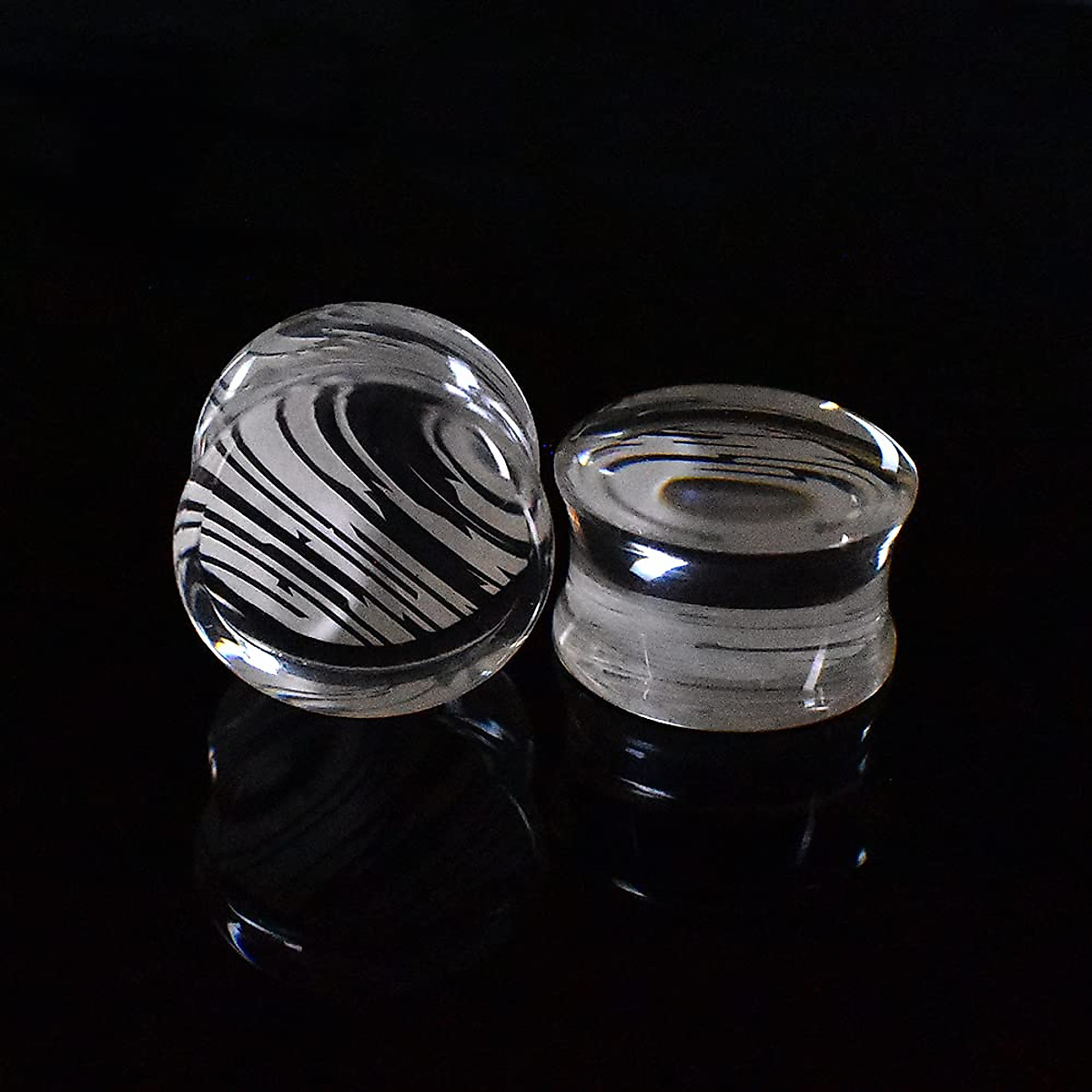 Jboyanpei 6Pcs/3pair Stripe Pattern Acrylic Ear Gauges Tunnels and Plug Ear Expander Studs Stretching Body Piercing Jewelry Size 20mm