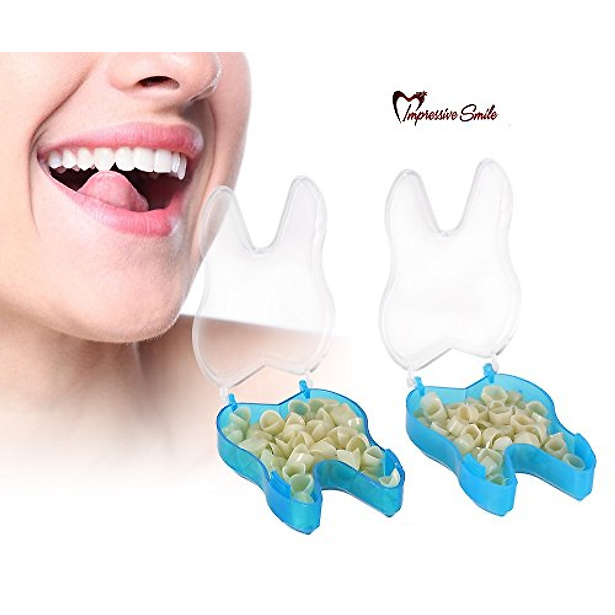 100 PCS Mixed Dental Temporary Crown Kit Anterior Front and Molar Posterior + Maximum Strength Dental Temporary Cement Loose Caps Repair