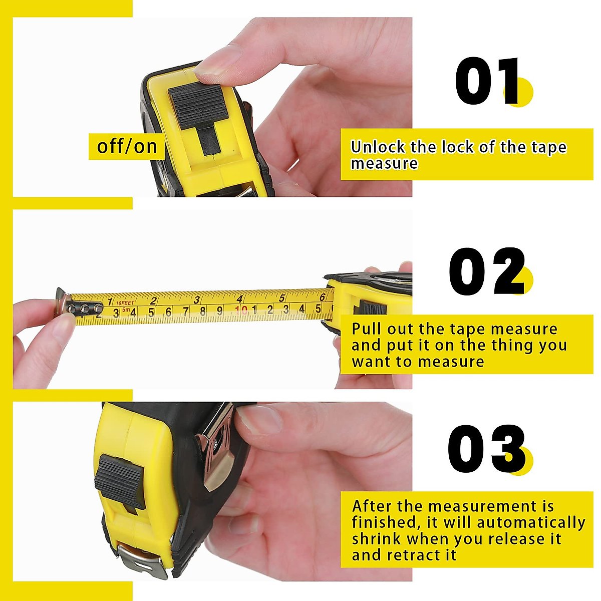 24 Pack 16 ft Retractable Tape Measure Tape Measure Bulk Self Locking Easy Read Measuring Tape Small Tape Measure Easy Read Tape Measure with Fractions 1/8 Measurement