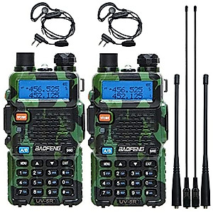 2 Pack Baofeng UV-5R Two Way Radio Camo Portable Ham Radio with 2 Pack 771 Antenna