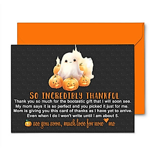 Paper Clever Party Little Boo Baby Shower Thank You Cards with Envelopes Gender Neutral Prewritten Note with Personalized Message, 4x6, 25 Pack