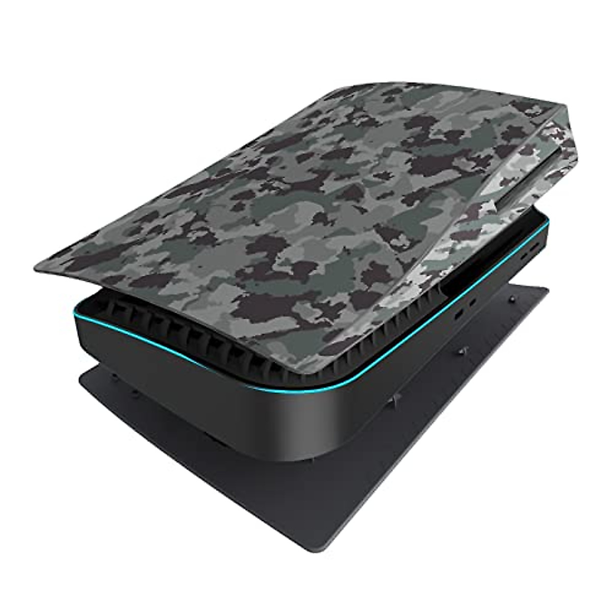 Face Plate Cover Shell for PS5 Disc Edition Console Faceplates, Playstation 5 Accessories Protective Replacement Panels (Gray Camouflage)