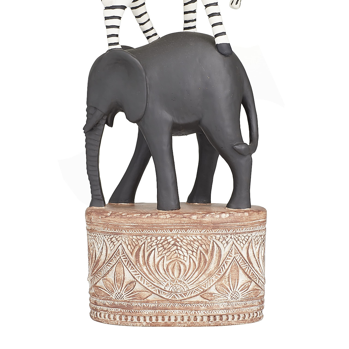 Deco 79 Polystone Safari Animal Sculpture, 8" x 5" x 33", Multi Colored (080374)