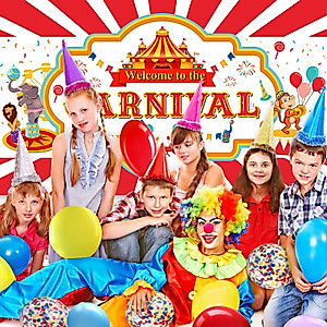Circus Carnival Party Decoration Including Circus Confetti Balloons Kit Carnival Photography Backdrop Banner Carnival Party Tablecloths for Kids Boys Girls Birthday Party Decorations Supplies