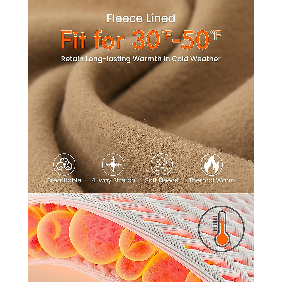 G4Free Womens Fleece Lined Bootcut Pants High Waist Winter Warm Thermal Yoga Dress Pants Stretchy Casual Slacks(Brown,L)