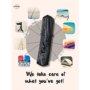 MYSUPOT 40"x7"x7" (Black, M) Replacement Bag for Folding Camping Chair, Portable Camp Chair, Hammock, Yoga Mat, Umbrella, Tents, Tripods, Fishing Poles - 420D Oxford Polyester Fabric w/Side Pockets