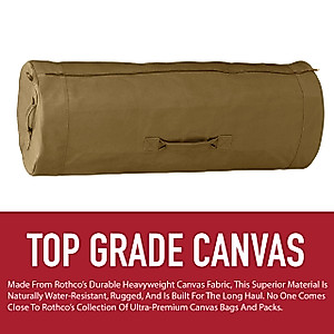 Rothco Canvas Duffle Bag with Side Zipper – Rugged Outdoor Camping Gear Storage – Black – 21" x 36"
