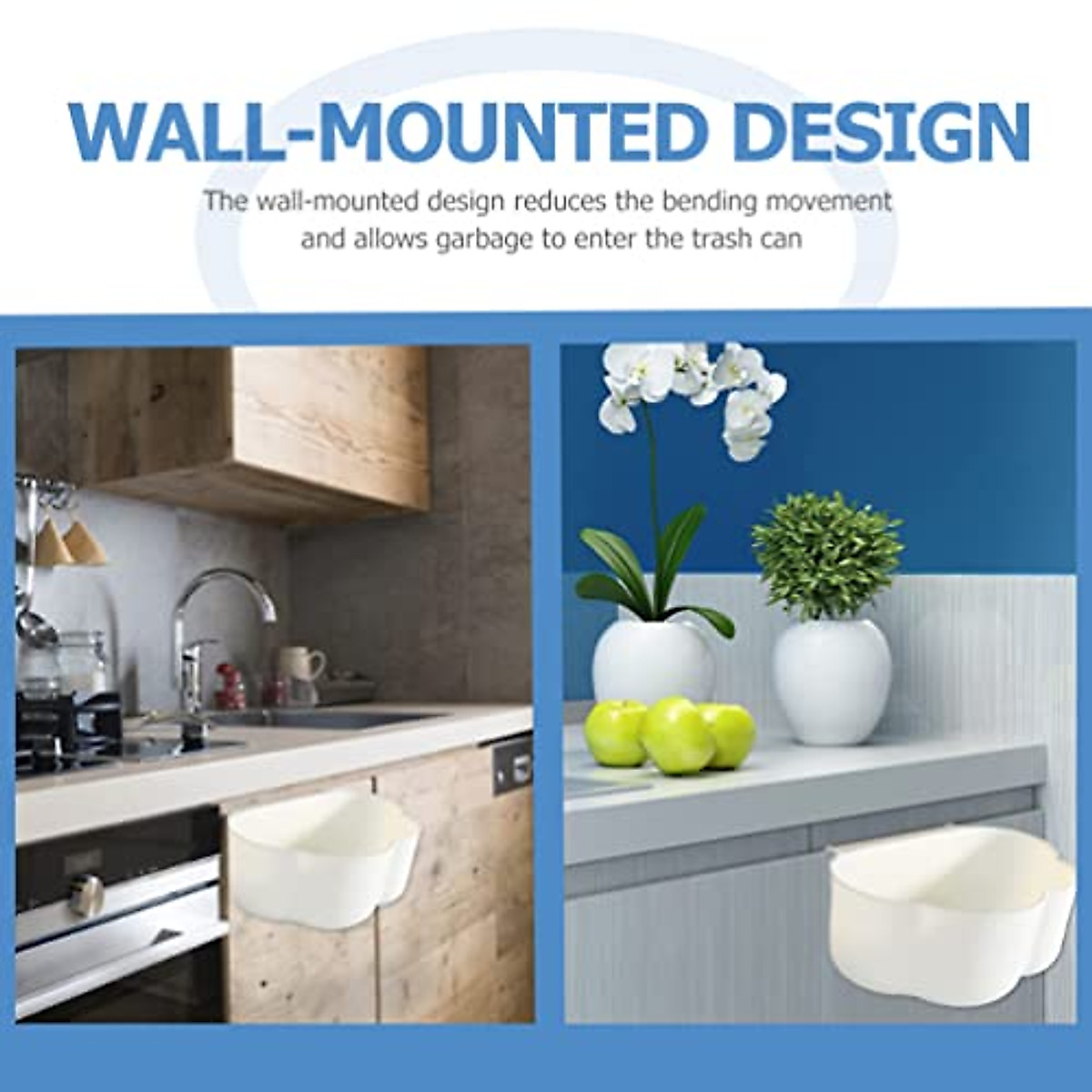 Hemoton Kitchen Trash can Car Trash Cans Under Sink Cabinet Door Waste Bin Cloud Shape Wall Mounted Garbage Can for Cabinet Car Bedroom Bathroom Kitchen Office Automotive Garbage Cans