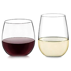 Libbey Stemless 12-Piece Wine Glass Party Set for Red and White Wines
