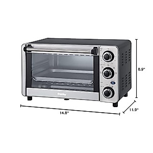 Danby DBTO0412BBSS 0.4 cu ft/12L 4 Slice Countertop Toaster Oven in Stainless Steel Toast, Bake, Broil, Keep Warm functions