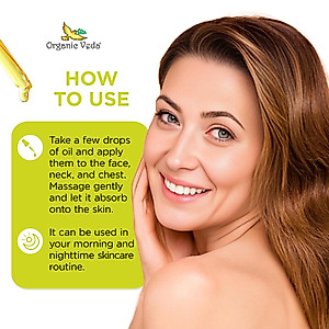 Organic Veda Moringa Face Oil with Dropper - 100% Natural Moringa Seed Oil with Turmeric & Rose Extract for Soft & Radiant Skin - Anti-aging, Reduce Wrinkles, Minimize Age Spots - 50ml (1.7 fl.oz)