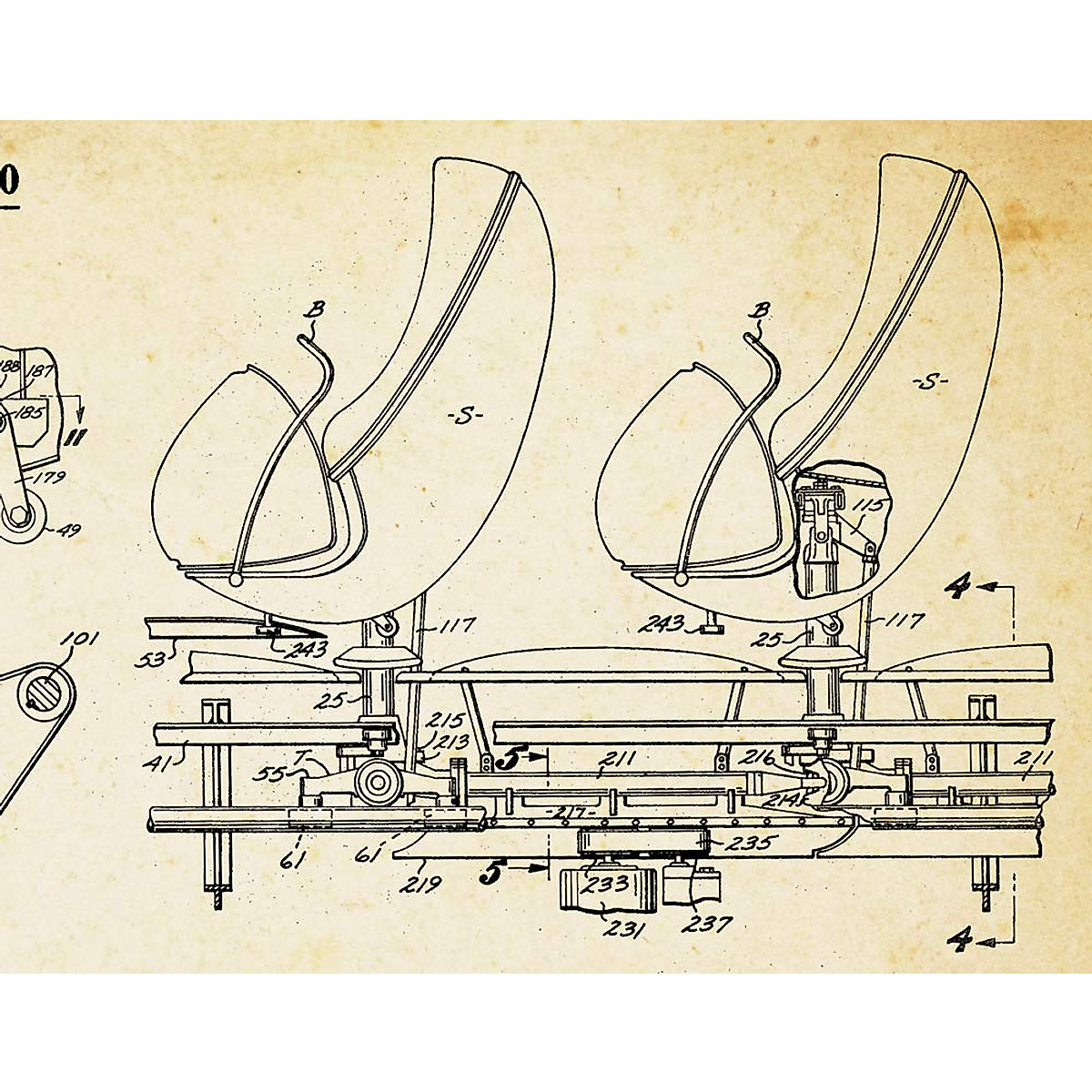 Vintage Omnimover (Haunted Mansion & Spaceship Earth) Patent Art POSTER! (up to 24" x 36") - Disneyland - Disney - Epcot - Theme Parks