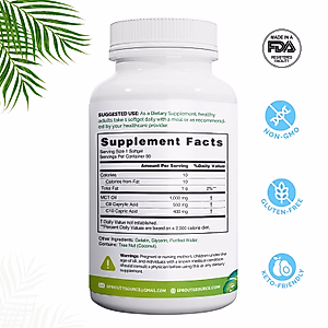 Sprout Source Keto MCT Oil Softgels 1000mg: 90-Day Supply, Premium C8 & C10 Blend for Sustained Energy and Weight Management, Made from Natural Coconut Oil, Non-GMO, Gluten-Free 90 softgels