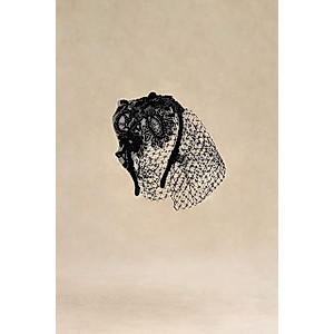 BABEYOND Bridal Wedding Veil Fascinator Mesh Lace Headband Tea Party Flower Fascinator Funeral Hats for Women Black