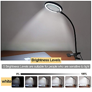 LED Magnifying Lamp with Clamp, Raweao 3X Lighted Hands Free Magnifying Glass with Light for Reading, Seniors, Hobbies, Craft