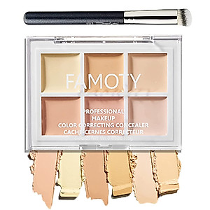 6 Colors Correcting Concealer Palette, Concealer Makeup Cream Contour Palette - 6 In 1 Liquid Contour Highlighting Makeup Kit, Contouring Concealer Palette for Conceals Dark Circles, Blemish (02)