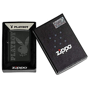 Zippo Playboy Black on Black Matte Pocket Lighter