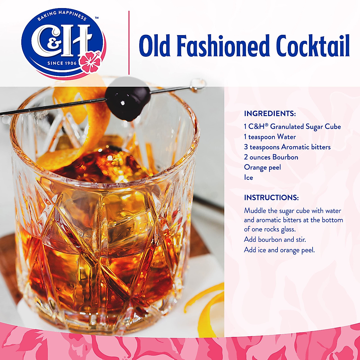 C&H Premium Pure Cane Sugar Cubes, 1 LB Box (Pack of 3)