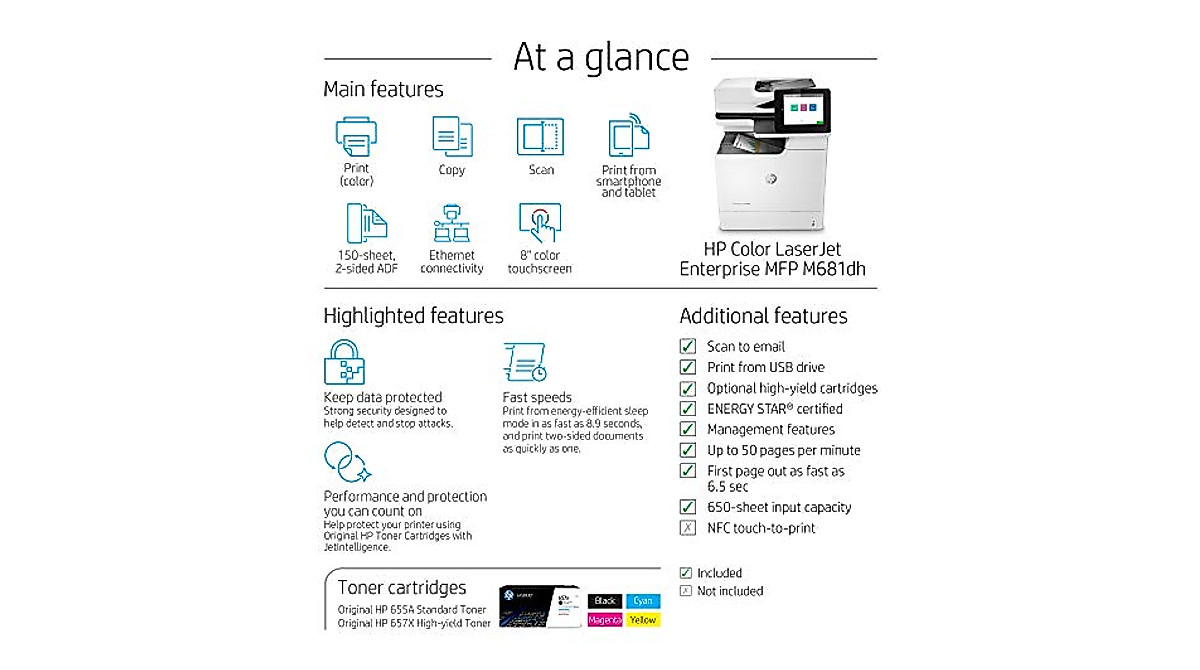 HP Color LaserJet MFP M681dh | High-Speed Duplex Printer for Business