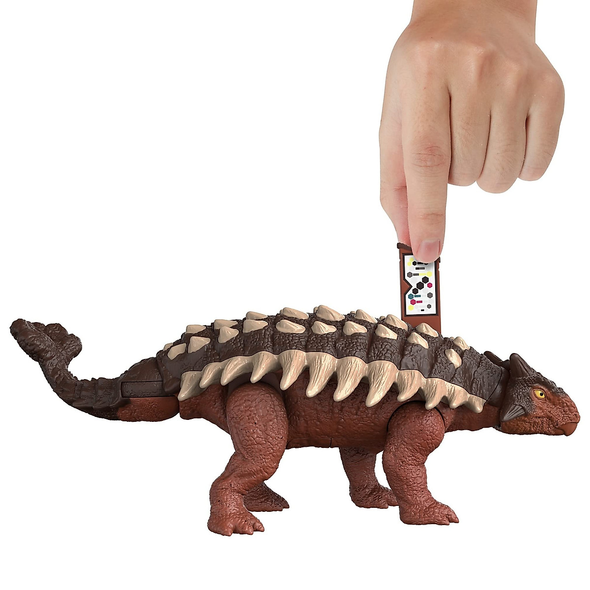 Mattel Jurassic World Dominion Roar Strikers Dinosaur Action Figure with Roaring Sound & Attack Action, Ankylosaurus Dino Toy Includes Digital Play