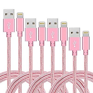 4Pack(3ft 6ft 10ft) Lightning Cable Apple Certified Braided Nylon Fast Charger Cable Compatible iPhone Max XS XR 8 Plus 7 Plus 6s 5s 5c Air iPad Mini iPod