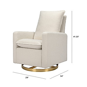 Babyletto Cali Pillowback Swivel Glide in Boucle, Greenguard Gold and CertiPUR-US Certified