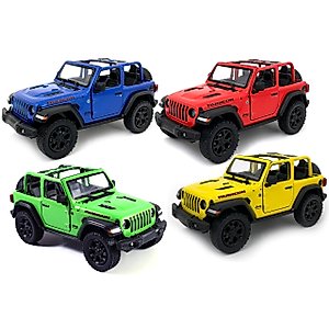 KINSMART 2018 Jeep Wrangler 1:34 Scale Die Cast Model 4 Set