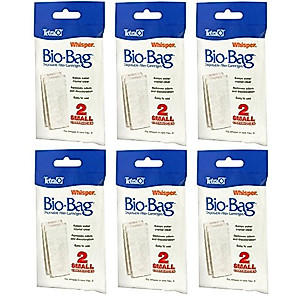 Tetra Whisper Assembled Bio-Bag Filter Cartridges Small - 12 Total Filters (6 Packs with 2 Filters per Pack)