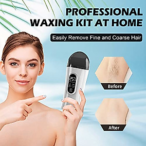 Roll on Wax Kit, Waxing Kit for Women, Upgrade Wax Roller Kit for Hair Removal, Digital Roll on Wax Warmer Kit for Sensitive Skin, Home Wax Kit for Larger Areas, Great Gift for Women