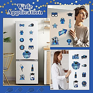 20Pcs Graduation Car Magnet Decors Class of 2023 Blue Graduation Refrigerator Magnets We are So Proud of You Graduation Magnets Stickers Grad Party Favors for Car School Office Whiteboard Home Decor